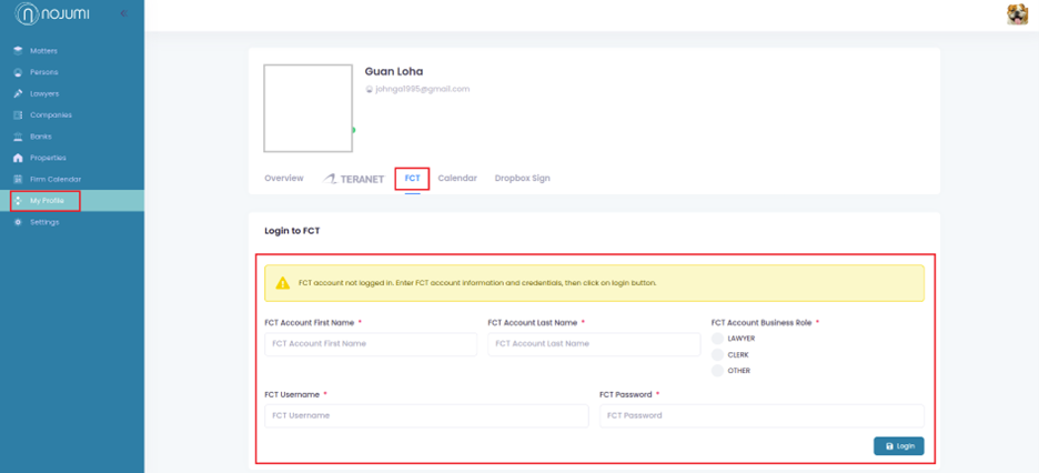 Ordering Title Insurance with FCT on Nojumi