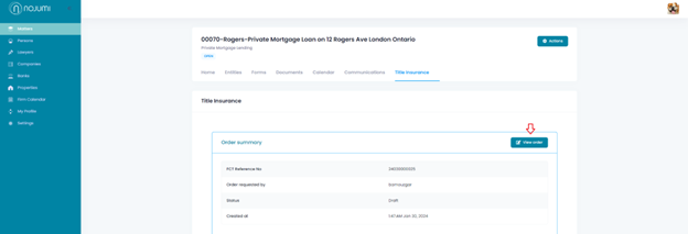 Ordering Title Insurance with FCT on Nojumi