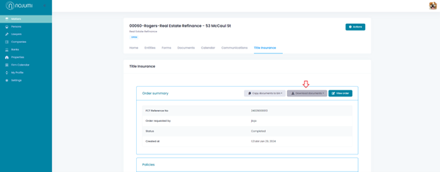 Ordering Title Insurance with FCT on Nojumi