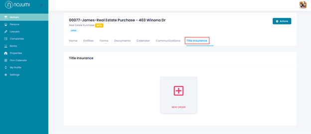 Ordering Title Insurance with FCT on Nojumi